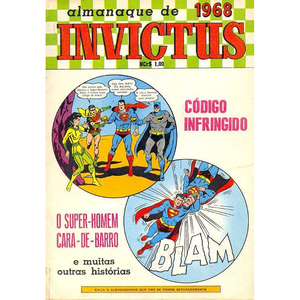Almanaque Invictus 1968 Editora Ebal - Gibis Quadrinhos Mangás - Rika